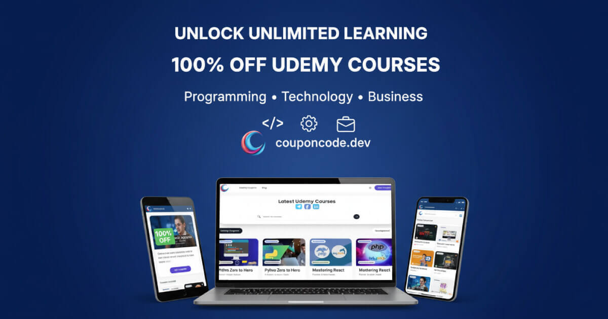 100% Off Udemy Coupons | Daily Free Course Deals - CouponCode.dev